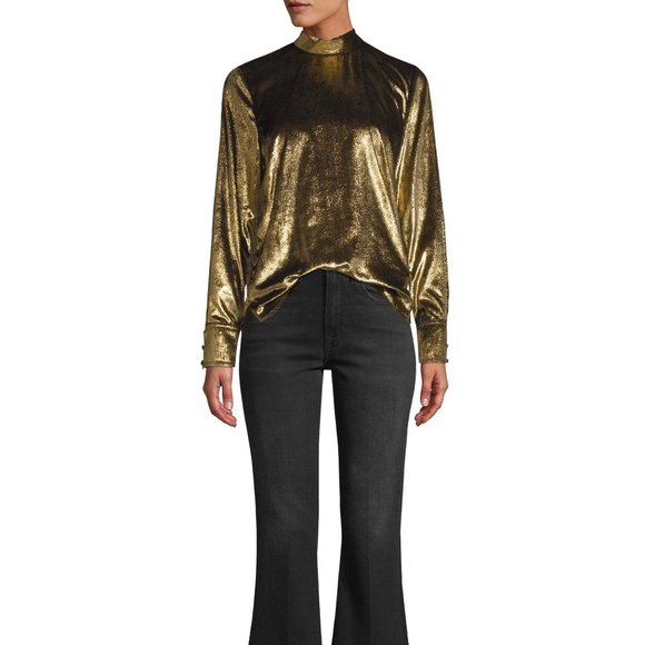 Frame Denim | Tops | Frame Metallic Tieback Top | Poshmark